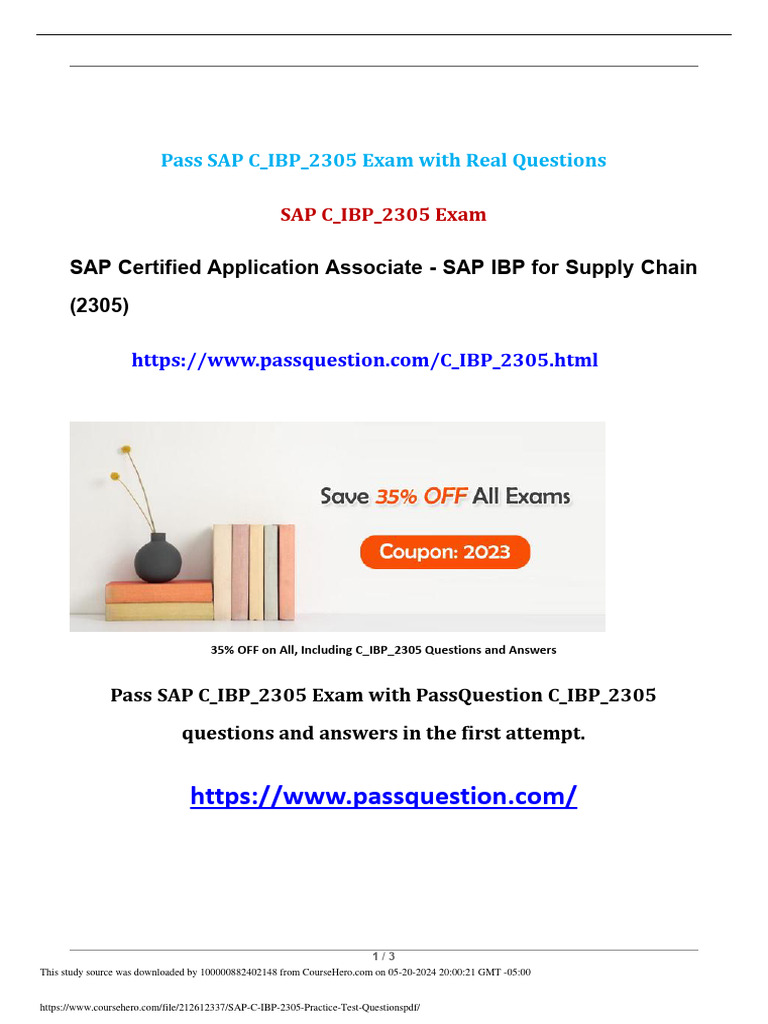SAP C IBP 2305 Practice Test Questions PDF | PDF | Microsoft Excel ...