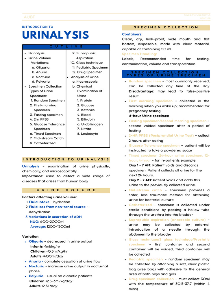 URINALYSIS | PDF | Glucose | Urine
