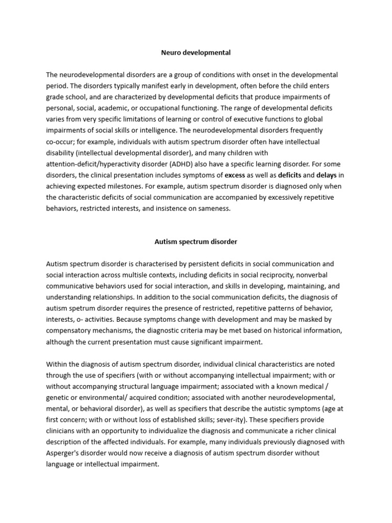 Neuro Developmental Disorders | PDF | Attention Deficit Hyperactivity ...