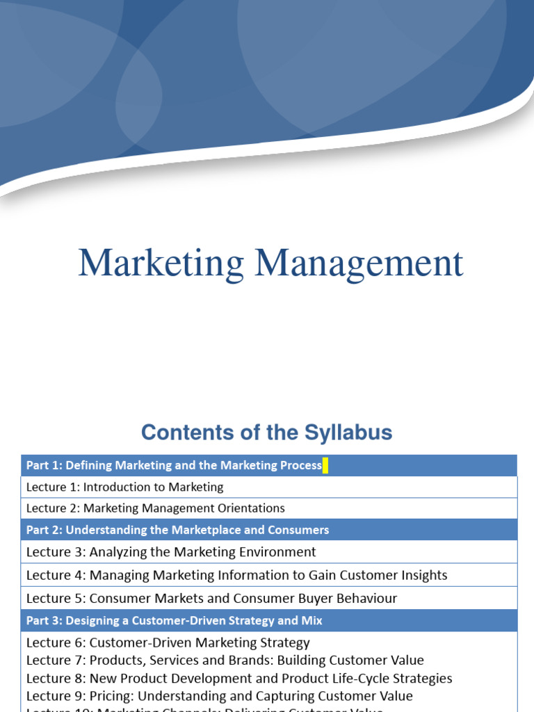 Introduction to Marketing Management | PDF | Marketing | Customer