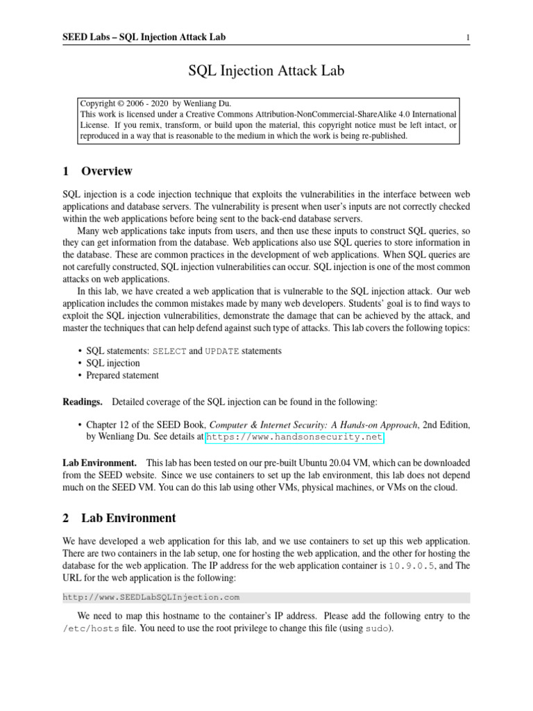 Web Sql Injection Pdf Pdf Databases Computing