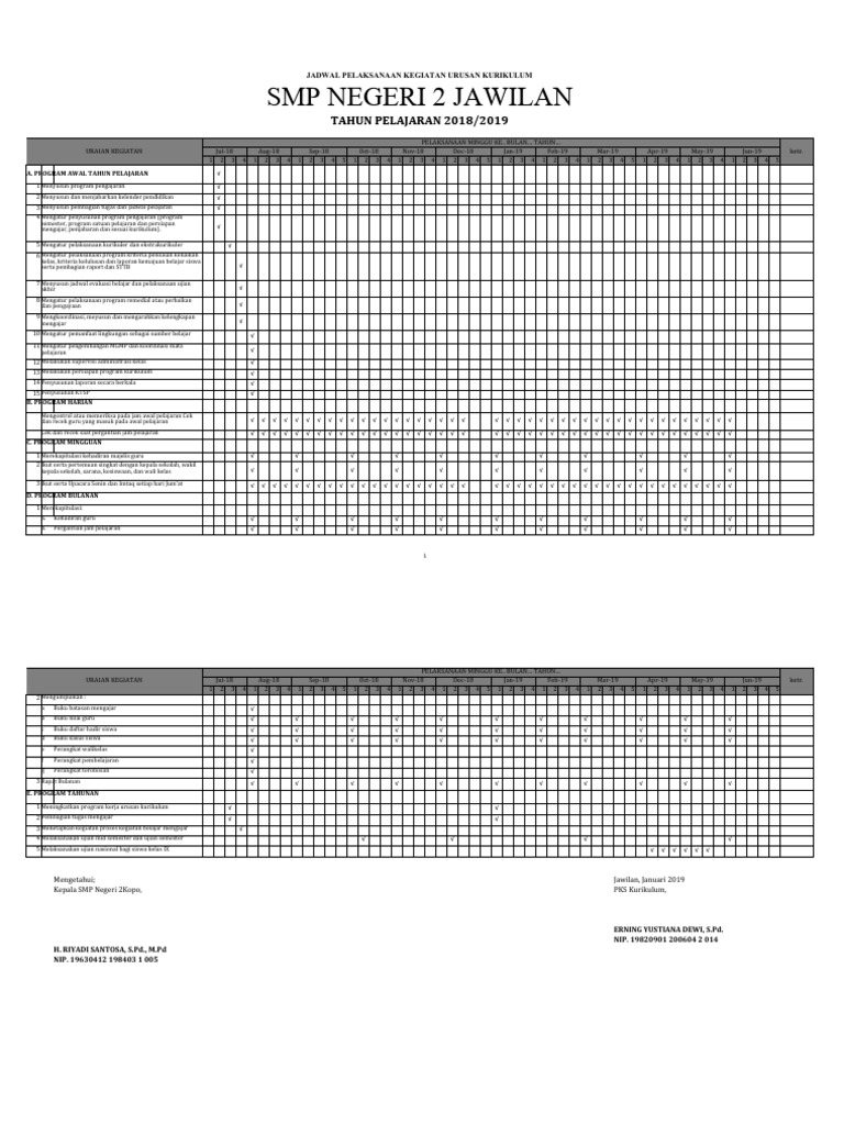 Lampiran JADWAL KEGIATAN PKS KURIKULUM | PDF