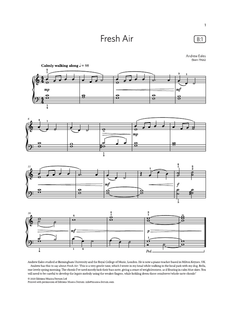 Abrsm2023 & 2024 - b1 Fresh Air | PDF