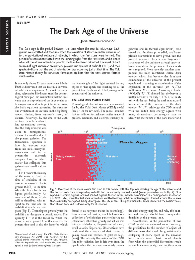 The Dark Age of The Universe | PDF | Physical Cosmology | Universe