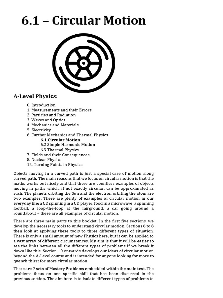 Circular-Motion-Work-Pack | PDF | Force | Acceleration