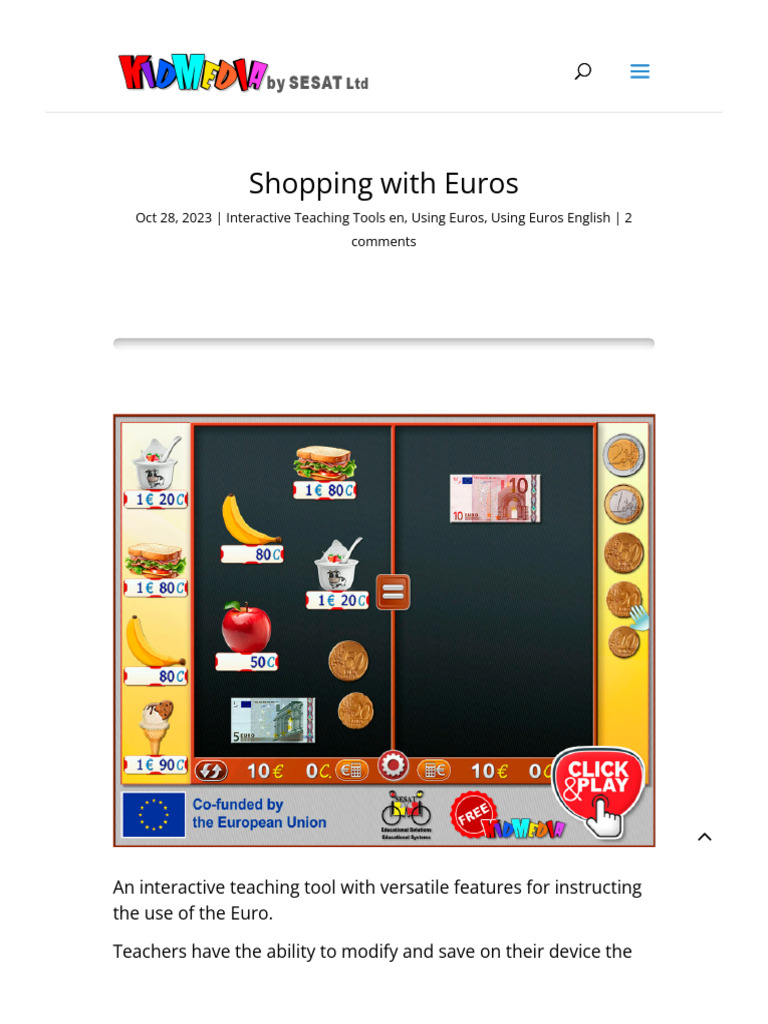Interactive Euro Shopping Tool | PDF | Euro | Currency