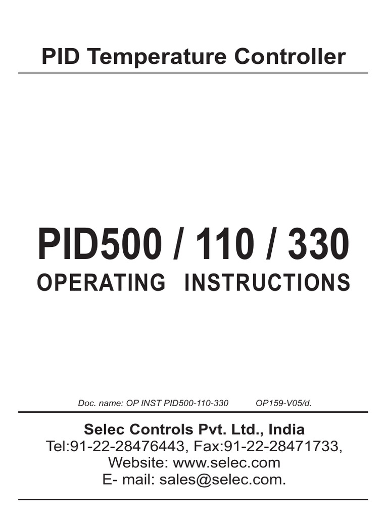 PID500 Instruction-Manual | PDF | Electrical Wiring | Fuse (Electrical)