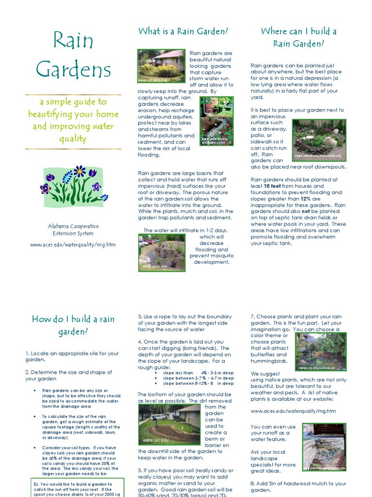 Alabama Rain Garden Brochure | Download Free PDF | Stormwater | Flood