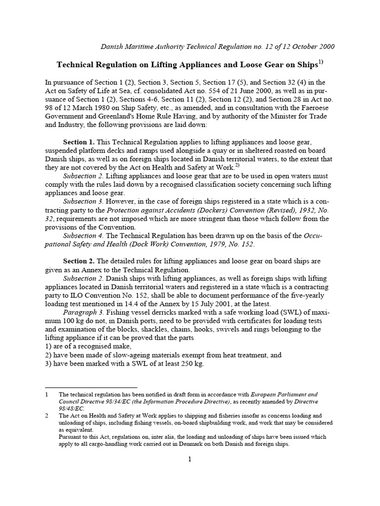 Loose Lifting Gear Regulations 2000 | PDF | Crane (Machine) | Rope