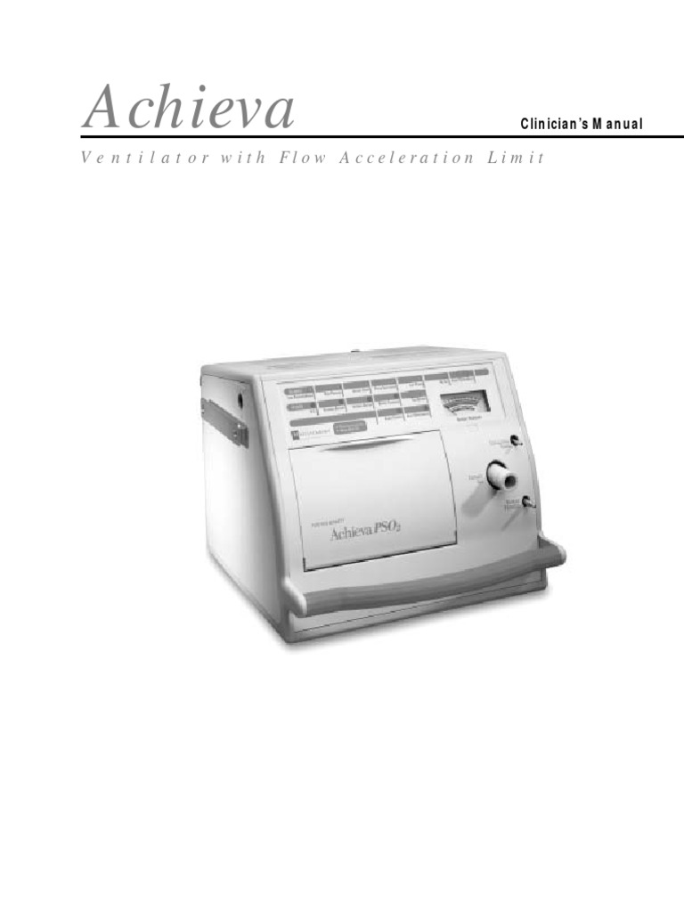 PB Achieva Clinicians Manual | PDF | Breathing | Clinical Medicine