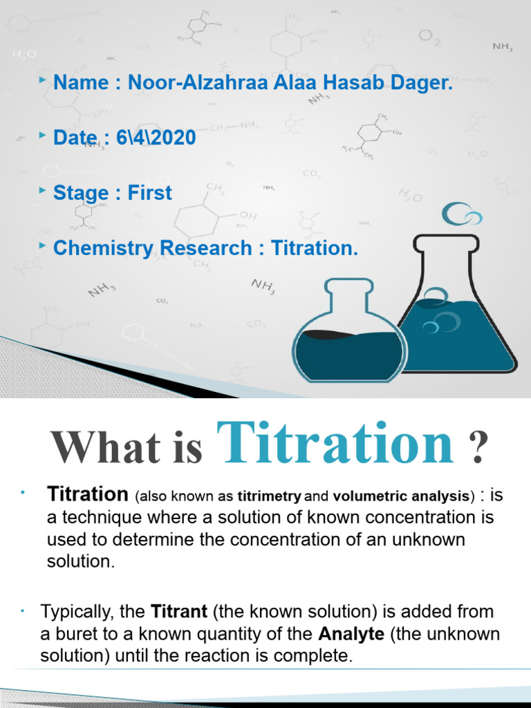 Overview of Titration Techniques | PDF | Titration | Chemistry