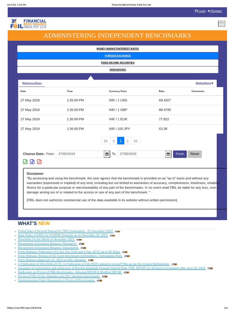 Financial Benchmarks India PVT LTD - Exchange Rates | PDF | Foreign ...