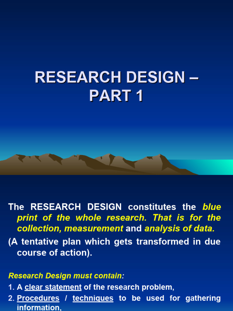 Topic 4 - RESEARCH DESIGN-Part 1 | PDF | Experiment | Survey Methodology