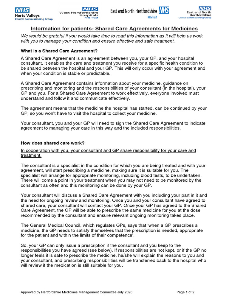 What Is A Shared Care Protocol | Download Free PDF | General ...