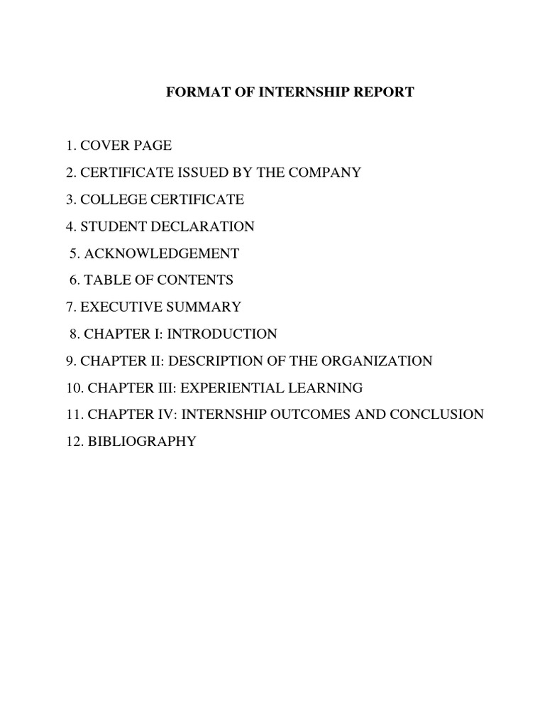 Internship Report Format Guide | PDF | Internship | Job Hunting