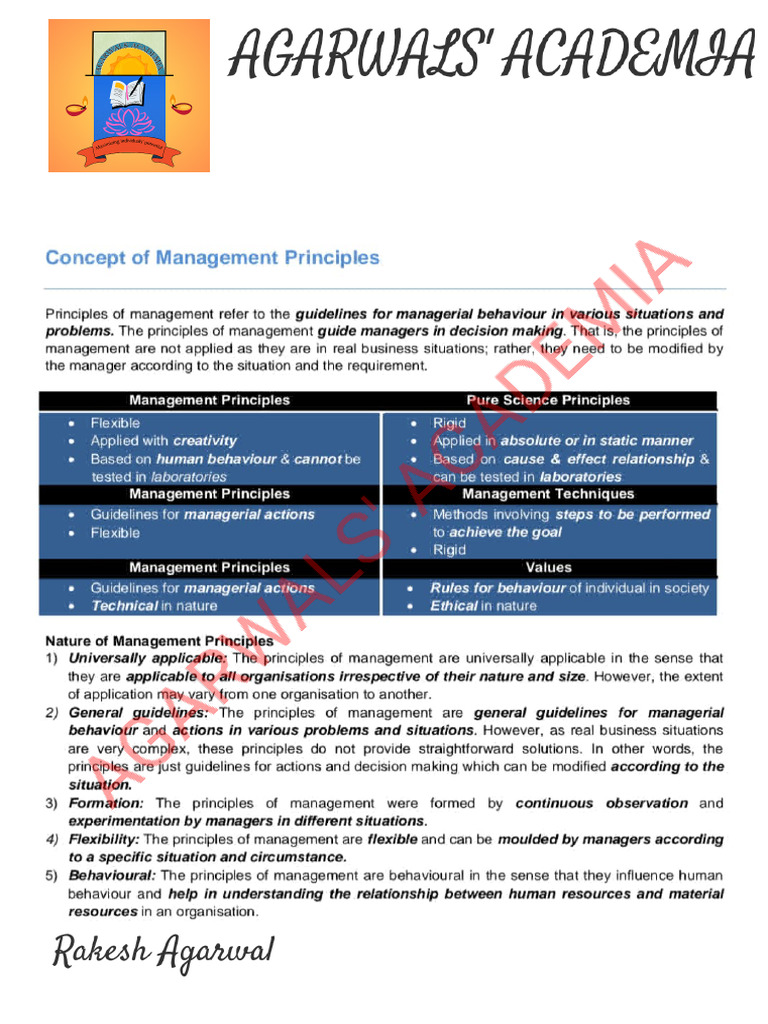 Class 12 Principle of Management | PDF | Business