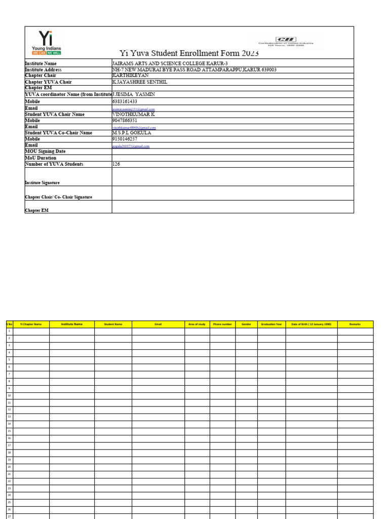 Yuva Enrollment | PDF