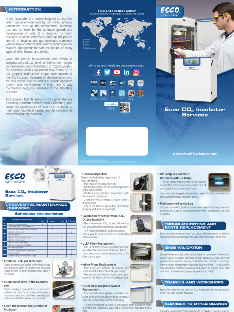 Esco - CO2 Incubator Service - A4 - Tri-Fold Brochure - VB - LR | PDF | Mobile App