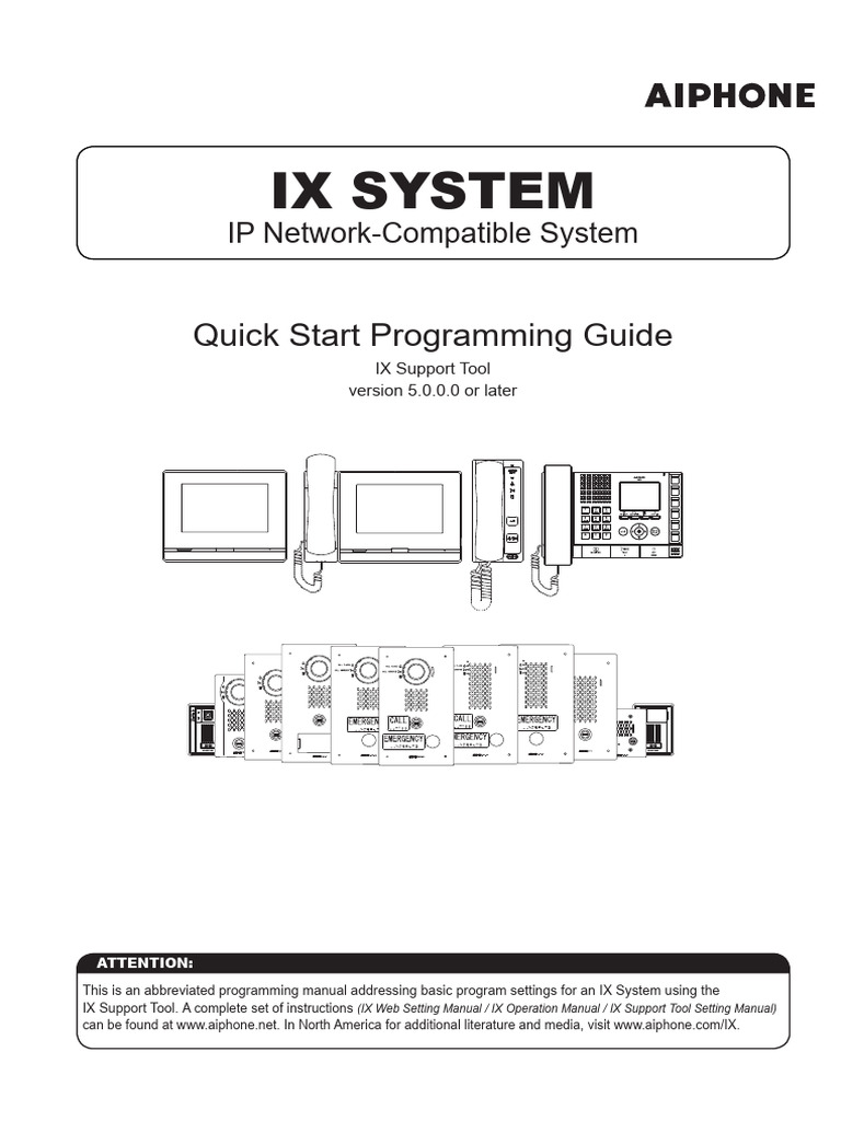 Aiphone IX System QuickStart Programming Guide 1 | PDF | Computer Network | Ip Address