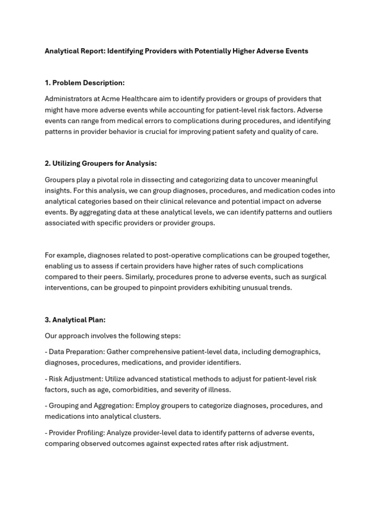 Analytical Report Healthcare Data Literacy | PDF | Data | Risk