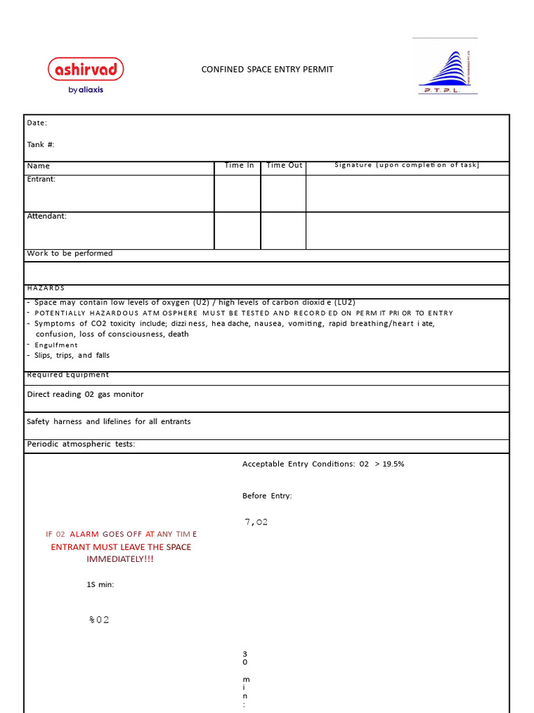 Confined Space Entry Guidelines | PDF