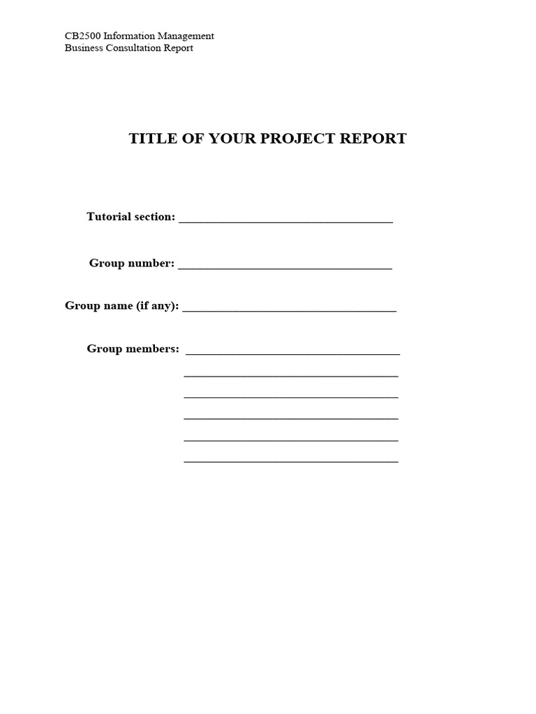 CB2500 Group Project Final Report Template | PDF | Citation | Page Layout