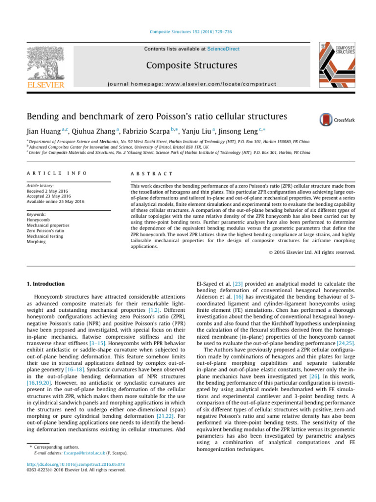 F Zero Poisson's Ratio | Download Free PDF | Bending | Composite Material