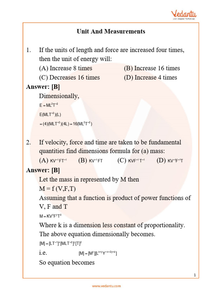 Important Unit and Measurement NEET Questions | PDF | Quantity | Physical Quantities