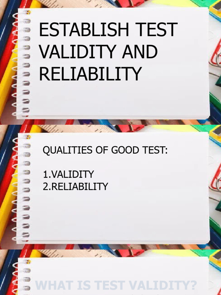 Validity Reliability.2 | PDF | Validity (Statistics) | Psychometrics