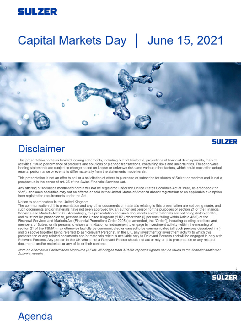 Sulzer Presentation CMD Capital Markets Day | PDF | Carbon Footprint ...