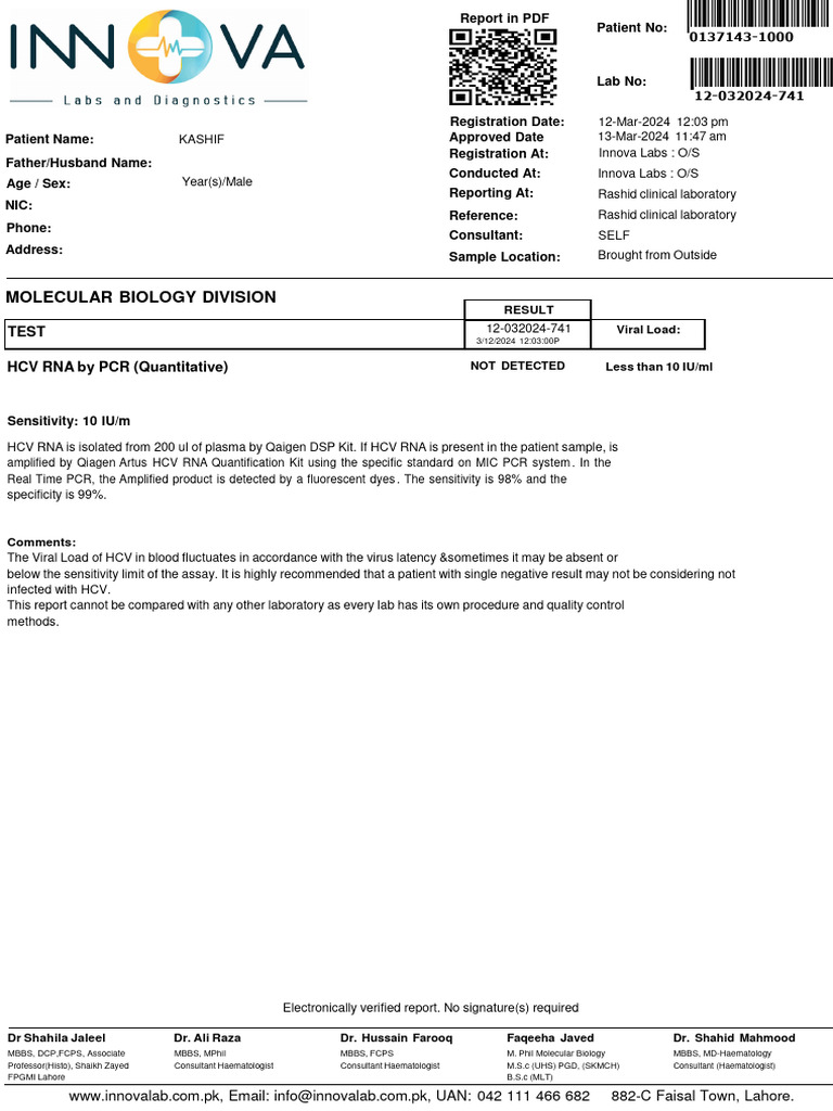 Kashif PCR | PDF | Hepatitis C | Polymerase Chain Reaction