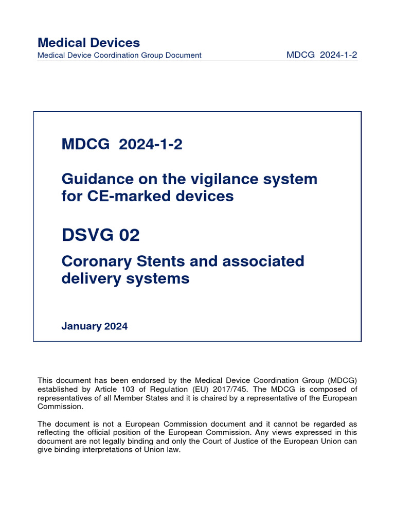 MDCG 2024-1-2 en | PDF | Thrombosis | Medical Device