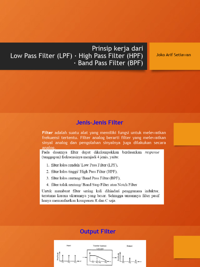 Jenis-Jenis Filter Sinyal Analog | PDF