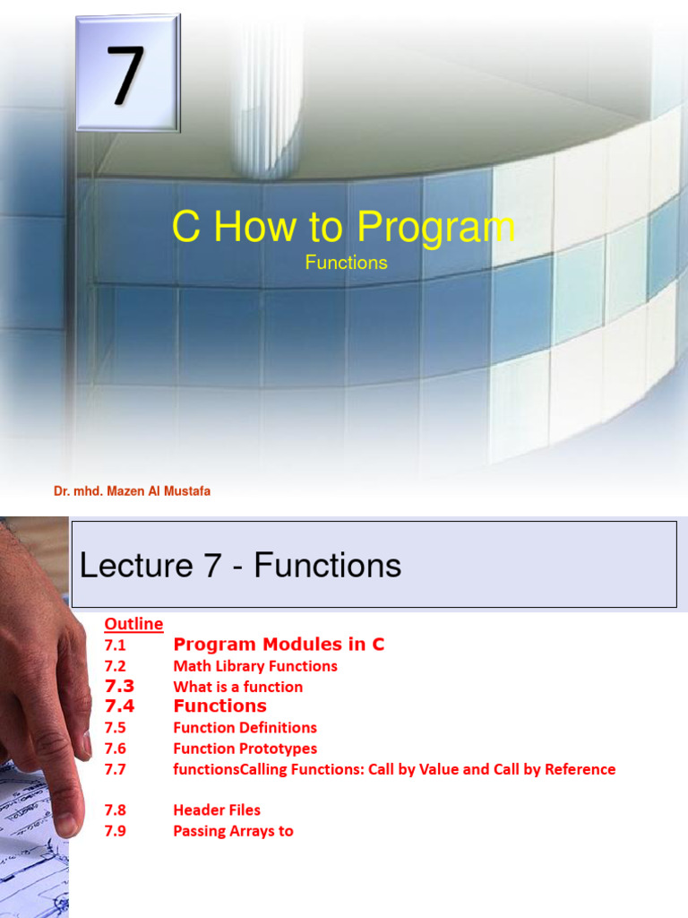 Lecture 7 | PDF | Parameter (Computer Programming) | Function (Mathematics)