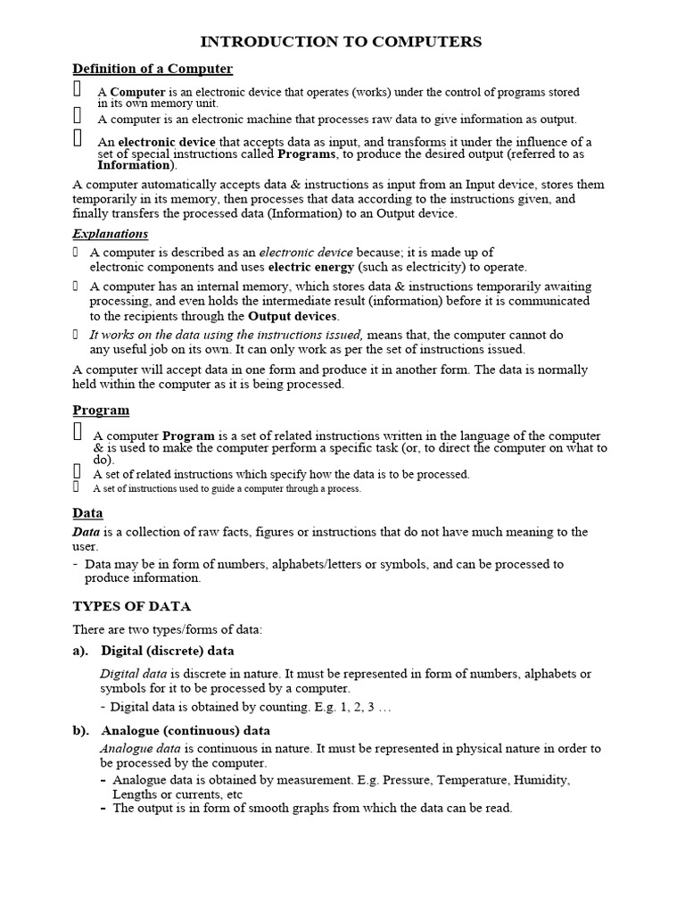 Topic 1 Ict Notes | PDF | Input/Output | Integrated Circuit Topic 1 Ict Notes | PDF | Input/Output | Integrated Circuit