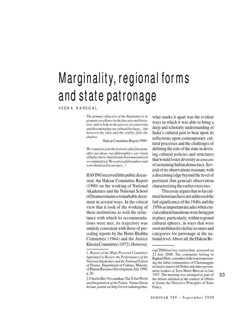 Marginality State Patronage Regional For | PDF | Dalit