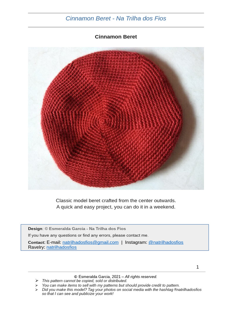 Boina de Paris | PDF | Crochet | Weaving