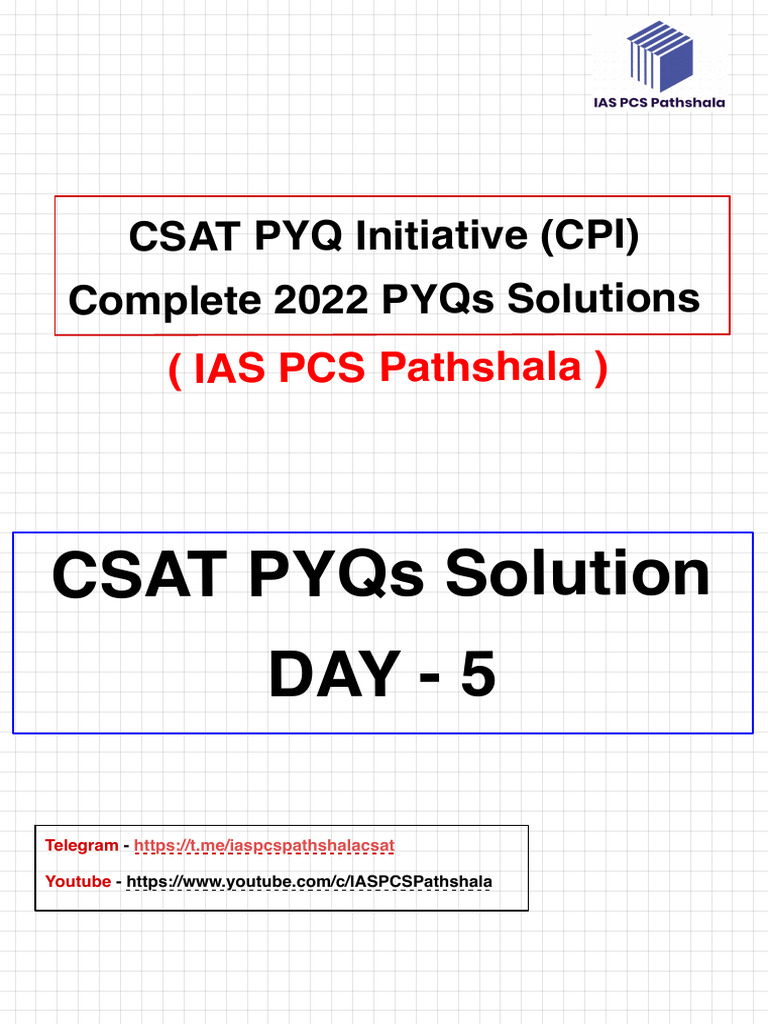 CSAT PYQ Initiative Complete 2022 Solutions | PDF | Arithmetic | Mathematics