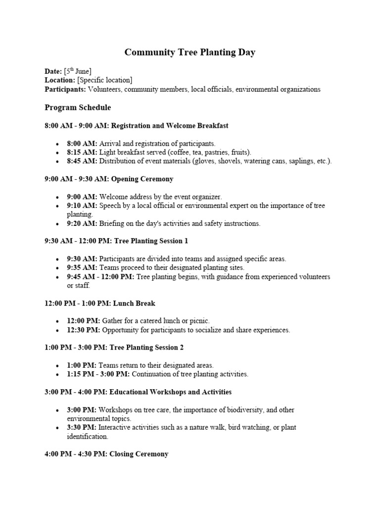 Community Tree Planting Day Program | PDF