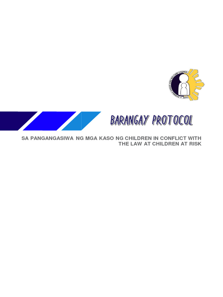 FILIPINO Version of The Barangay Protocol in Managing Cases of CICL and ...
