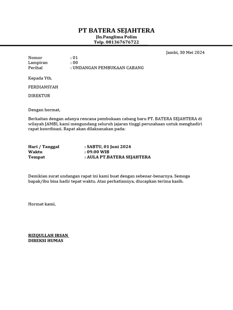 Surat Resmi | PDF