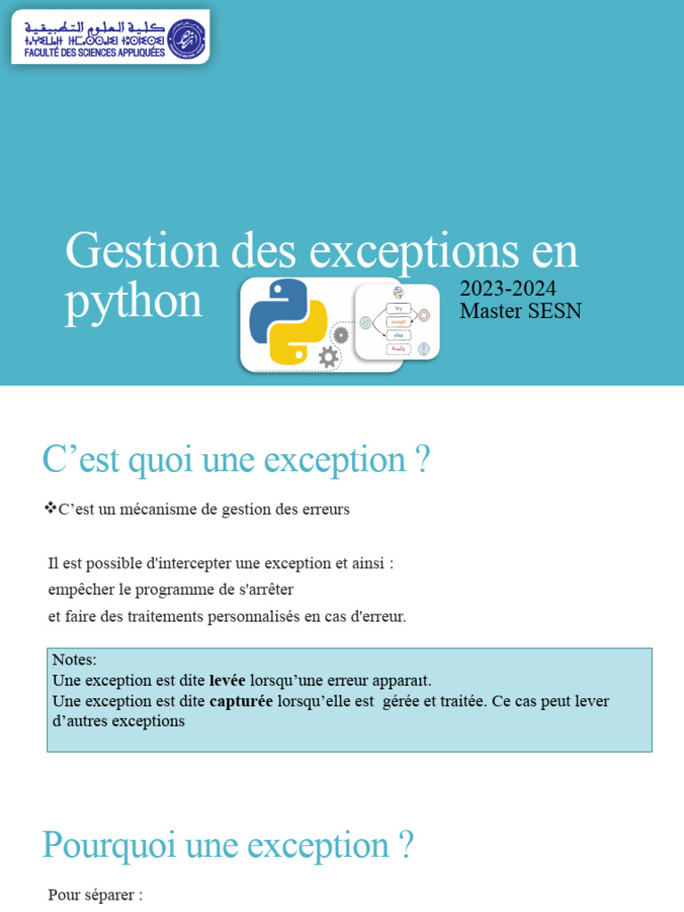 Gestions Exceptions Python | PDF Gestions Exceptions Python | PDF