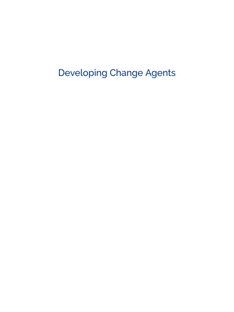 Developing Change Agents 1618238550. Print | PDF | Leadership | Sustainability