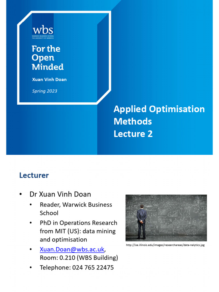 IB352 Warwick Wk2 - Lecture2 | Download Free PDF | Mathematical Optimization | Matlab