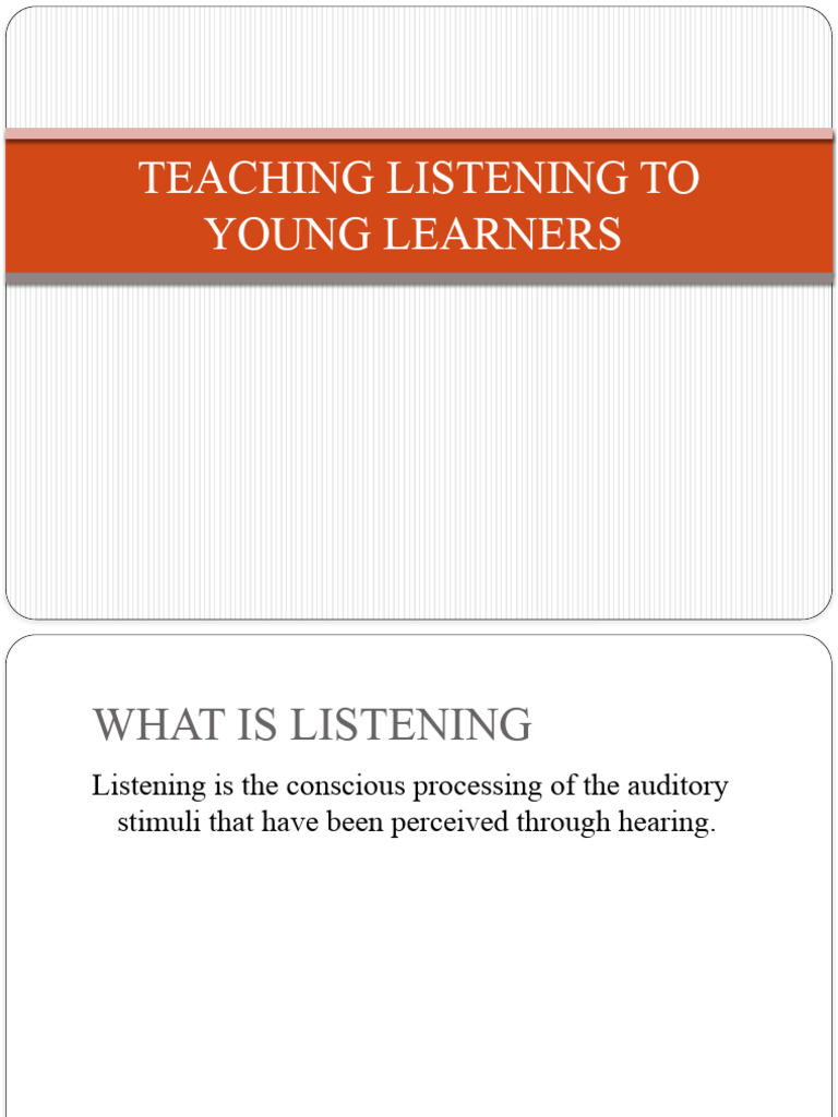 Teaching Listening Skills to Young Learners | PDF | Career & Growth ...