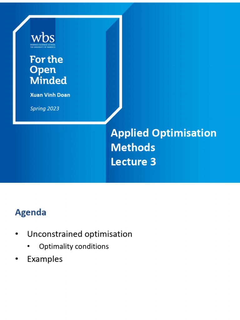 IB352 Warwick Wk3 - Lecture-3 | PDF | Mathematical Optimization | Least Squares