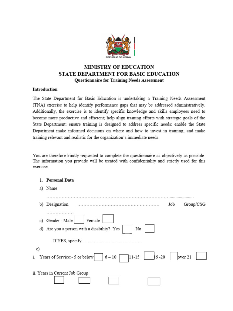 Tna Instrument - General | PDF | Needs Assessment | Professional ...
