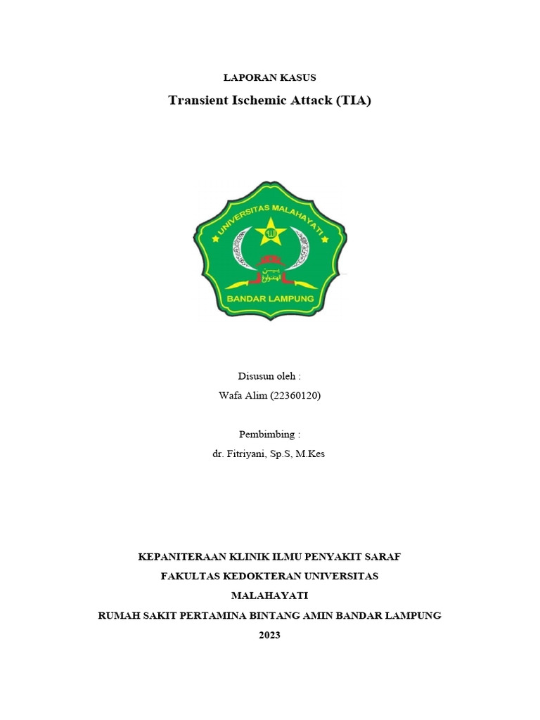 Transient Ischemic Attack (TIA) : Laporan Kasus | PDF