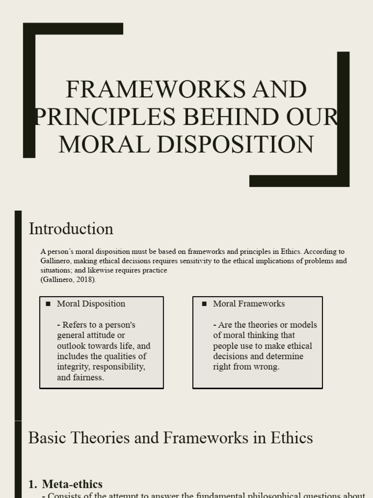 Moral Frameworks and Disposition Explained | PDF | Morality