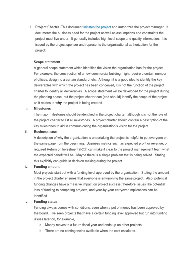 Project Charter and Management Guide | PDF | Project Management | Business